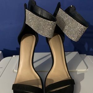 Shoes | Black Heels With Rhinestone Ankle | Poshmark